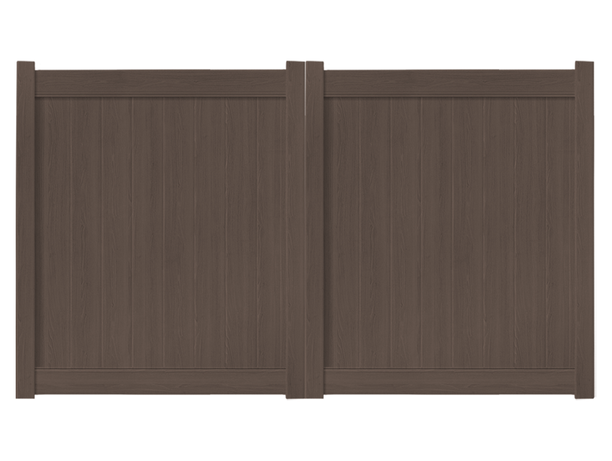 10' x 6' Chestnut Brown Double Drive Vinyl Gate – America's Fence Store