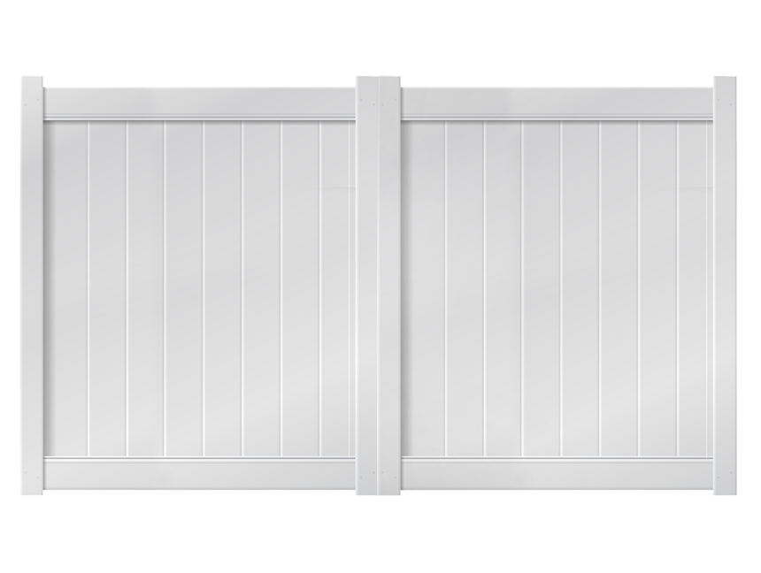 10’ x 6’ White Double Drive Vinyl Gate – America's Fence Store