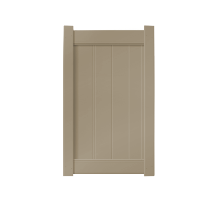 3' x 5' Khaki Single Swing Vinyl Gate – America's Fence Store
