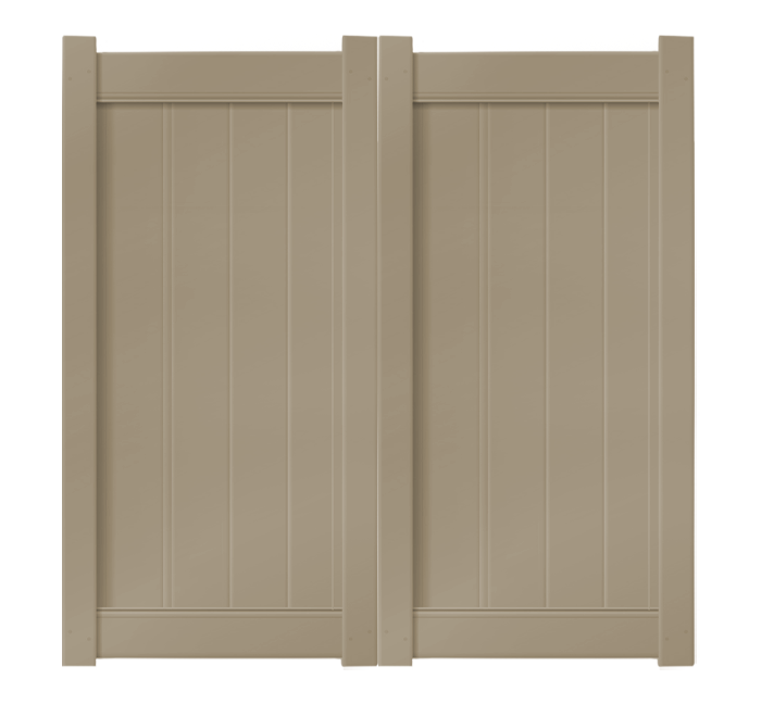 6’ x 6’ Khaki Double Drive Vinyl Gate – America's Fence Store