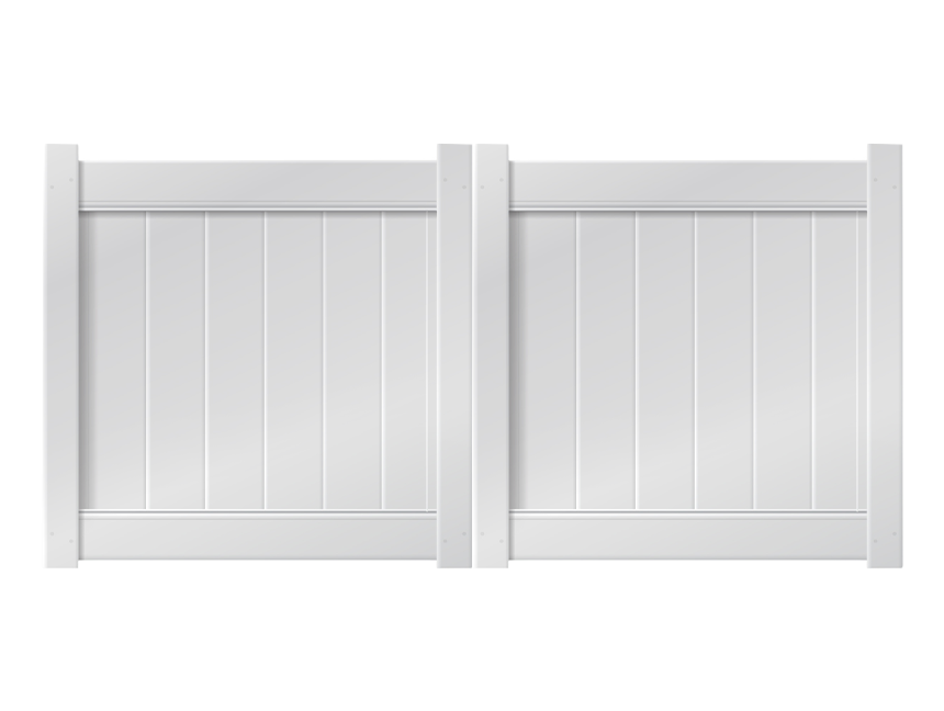 8’ x 4’ White Double Drive Vinyl Gate – America's Fence Store