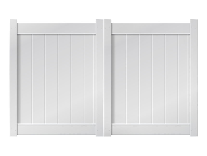 8’ x 5’ White Double Drive Vinyl Gate – America's Fence Store