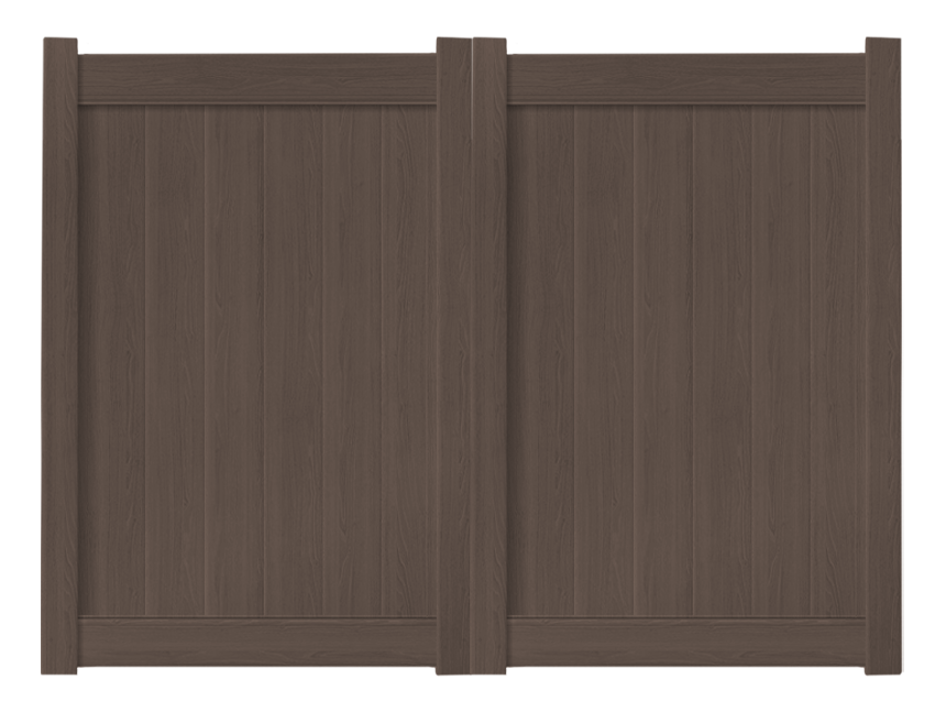 8' x 6' Chestnut Brown Double Drive Vinyl Gate – America's Fence Store