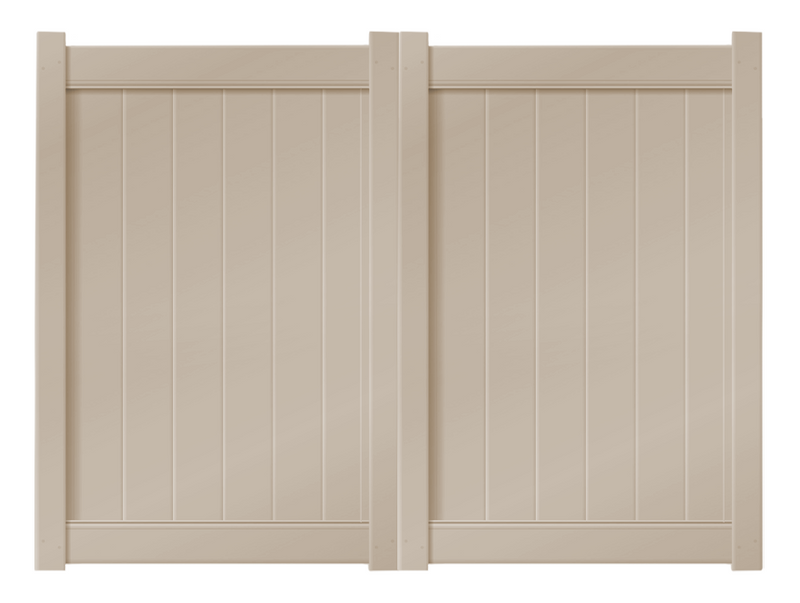 8’ x 6’ Sandstone Double Drive Vinyl Gate – America's Fence Store