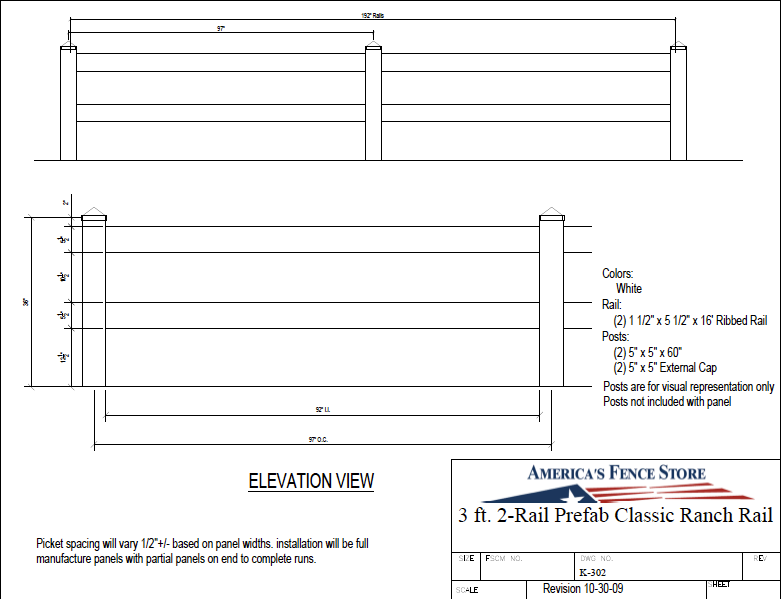 3ft 2 Rail Split Rail, K-302 – America's Fence Store