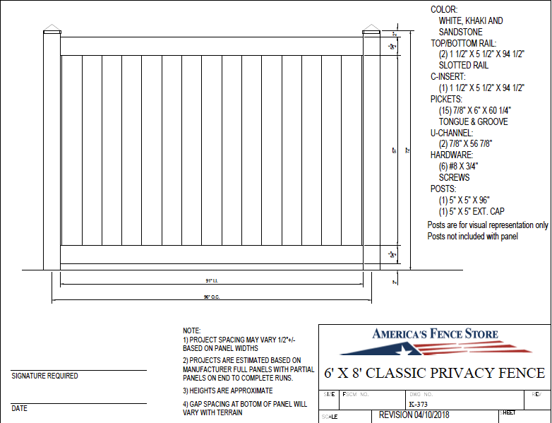 [250 Feet Of Fence] 6' Tall Privacy K-373 Vinyl Complete Fence Package ...