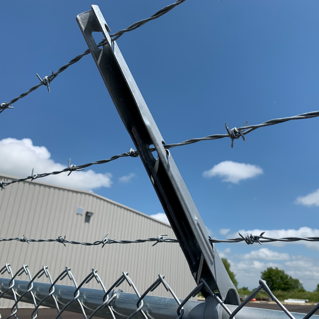 4" x 1-5/8" Steel 3 Strand Barbed Wire Arm for Chain Link Fences ...