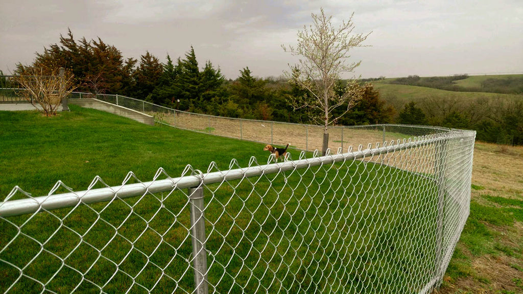 [150 Feet Of Fence] 4' Tall Galvanized Chain Link Complete Fence Packa ...
