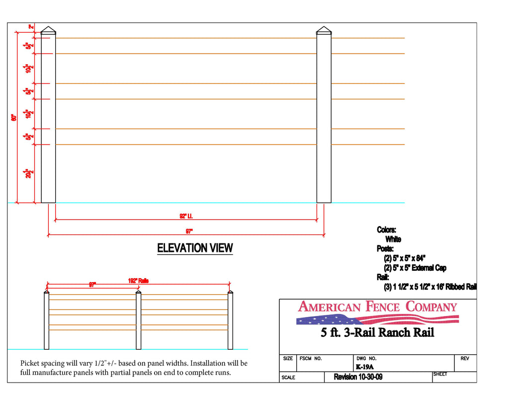5 ft 3 Rail Split Rail, K-19A – America's Fence Store